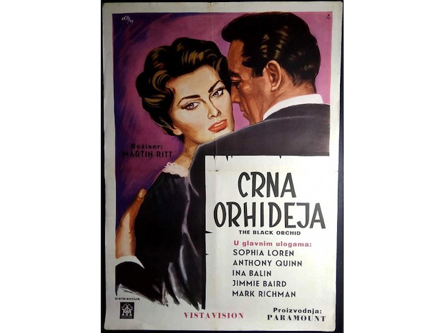 CRNA ORHIDEJA (1958) Sofija Loren FILMSKI PLAKAT