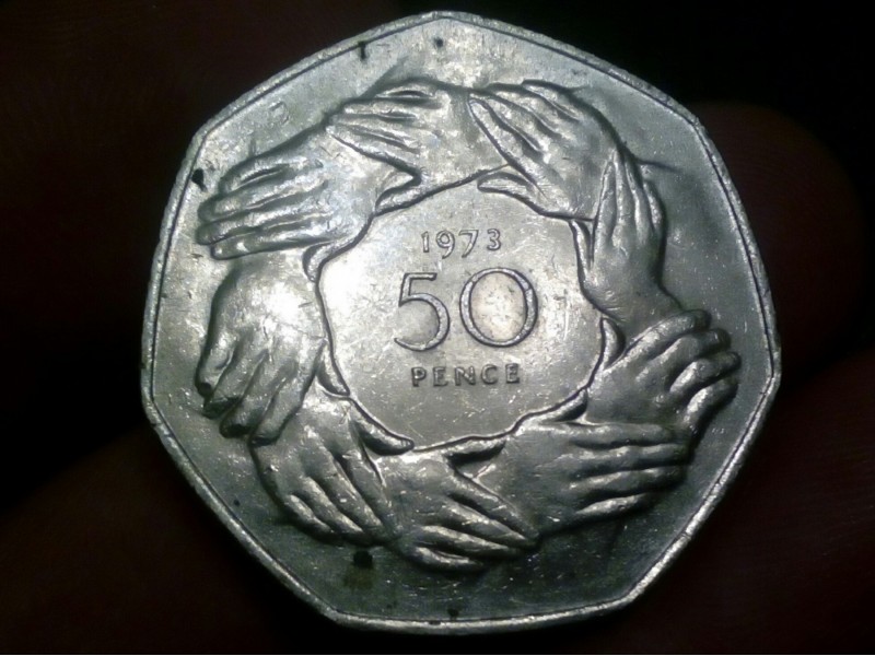 Velika Britanija, 50 penija 1973, jubilarac