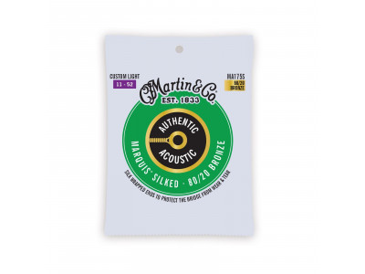 Martin MA 175S Authentic Acoustic Marquis® Silked 80/20 Bronze 011-052
AUTHENTIC ACOUSTIC MARQUIS® SILKED GUITAR STRINGS 80/20 BRONZE
