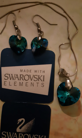 Swarovski komplet mindjuse i ogrlica