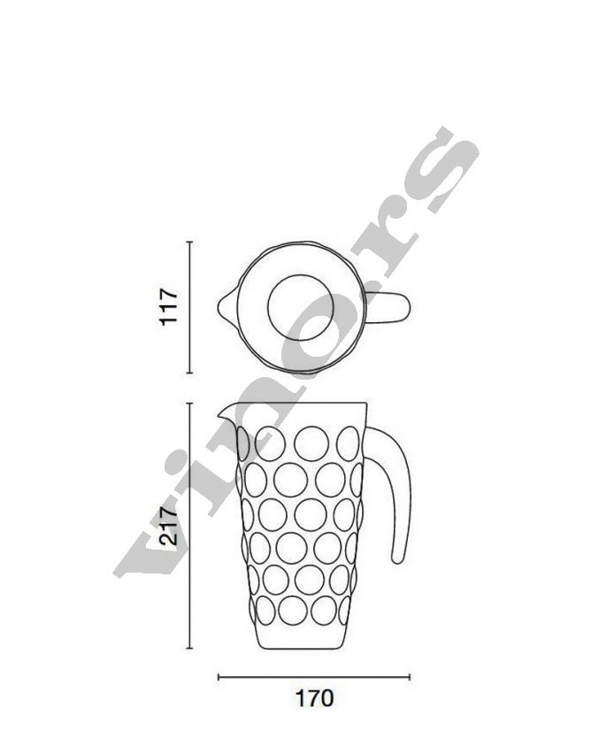 Italesse bokal od stakla Bolle Pitcher 1200 cc