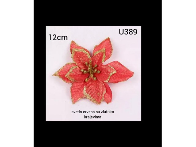 *U389- Božićna zvezda,crvena,12cm /kom