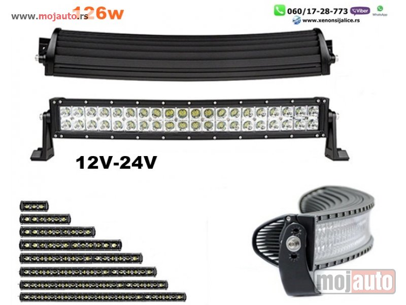 LED BAR KRIVI 22'' 55CM 126W LED FAR LED RADNI FAR LED WORKING LIGHT