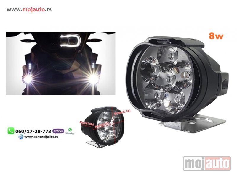 UNIVERZALNI LED FAR ZA MOTORE 8W LED MOTO FAR 6CM X 5CM