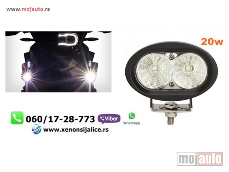 UNIVERZALNI LED FAR ZA MOTORE 20W LED MOTO FAR 9,5CM X 6CM