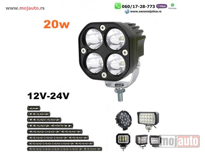 UNIVERZALNI LED FAR ZA MOTORE 20W LED MOTO FAR 8CM X 8CM