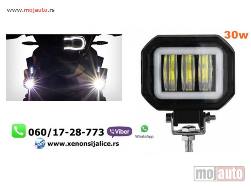 UNIVERZALNI LED FAR ZA MOTORE 30W LED MOTO FAR 7CM X 9CM