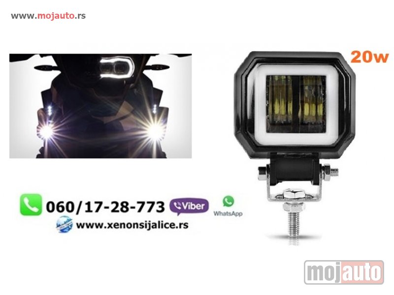 UNIVERZALNI LED FAR ZA MOTORE 20W LED MOTO FAR 6CM X 7CM