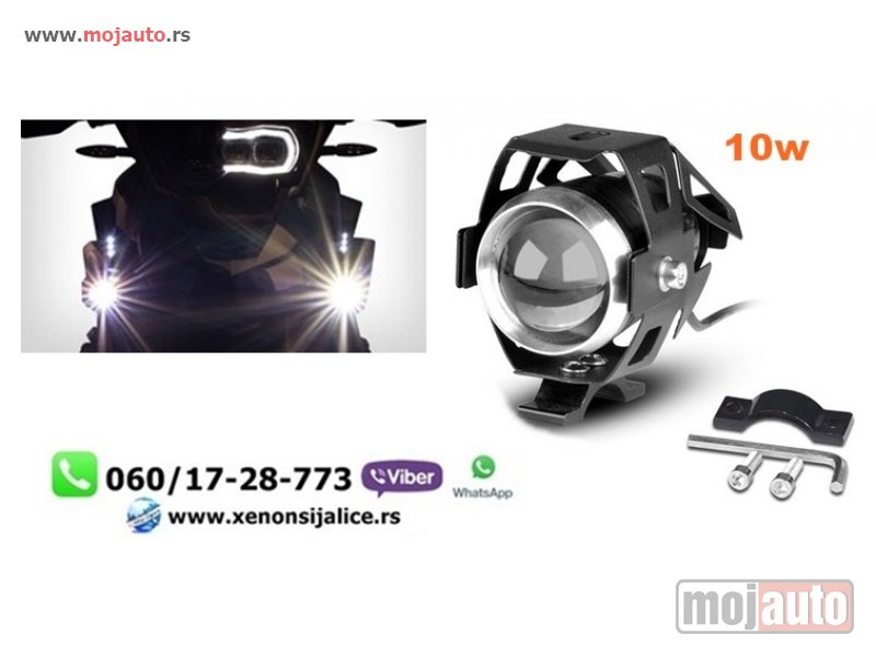 UNIVERZALNI LED FAR ZA MOTORE 10W LED MOTO FAR 7,5CM X 7,8CM