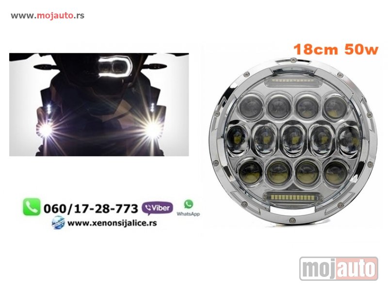 LED FAR ZA MOTORE UNIVERZALNI LED MOTO FAR 18CM 50W