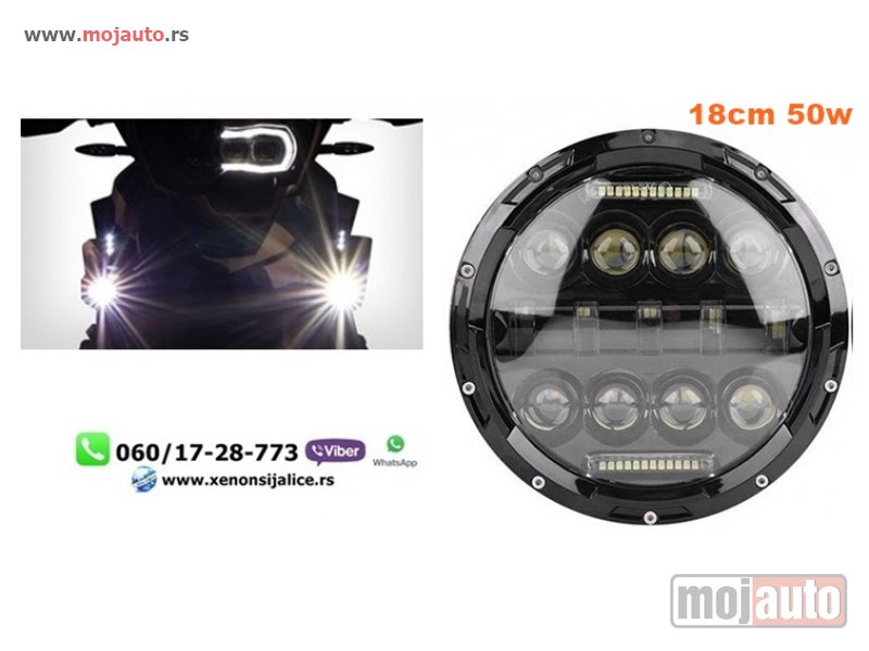 LED FAR ZA MOTORE UNIVERZALNI LED MOTO FAR 18CM 50W