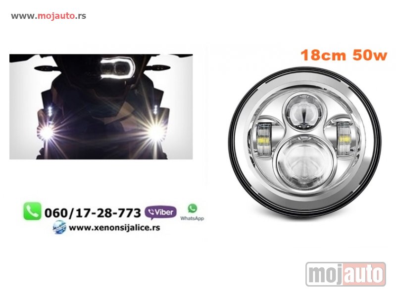 LED FAR ZA MOTORE UNIVERZALNI LED MOTO FAR 18CM 50W