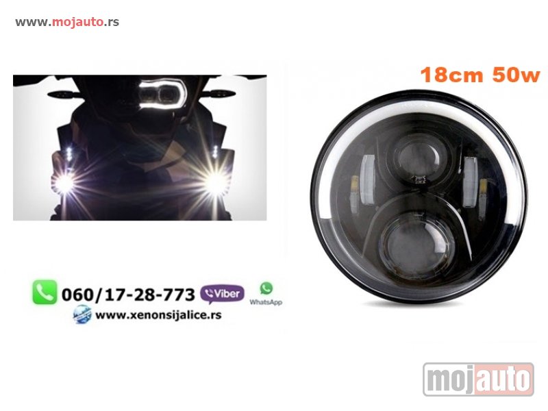 LED FAR ZA MOTORE UNIVERZALNI LED MOTO FAR 18CM 50W