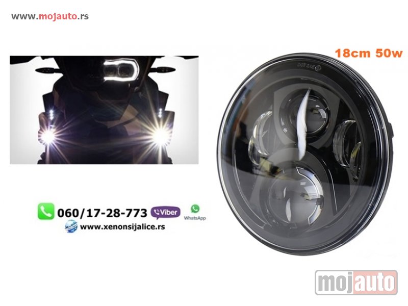 LED FAR ZA MOTORE UNIVERZALNI LED MOTO FAR 18CM 50W