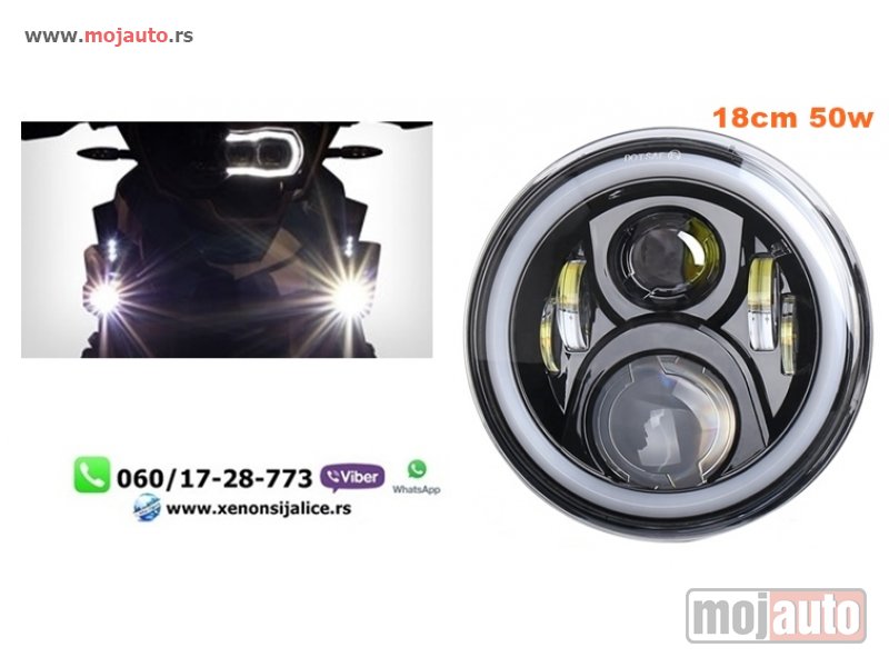 LED FAR ZA MOTORE UNIVERZALNI LED MOTO FAR 18CM 50W