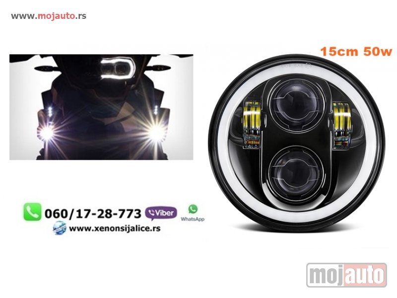 LED FAR ZA MOTORE UNIVERZALNI LED MOTO FAR 15CM 50W