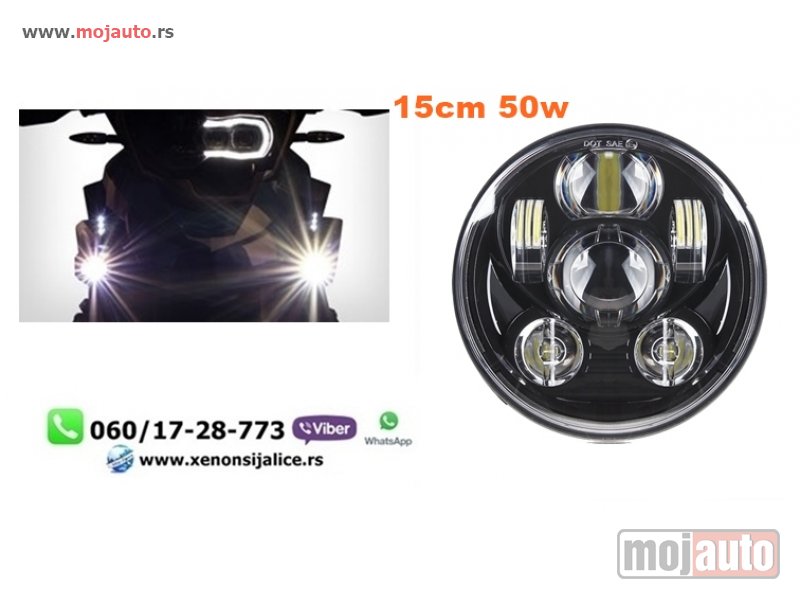 LED FAR ZA MOTORE UNIVERZALNI LED MOTO FAR 15CM 50W