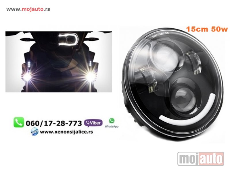 LED FAR ZA MOTORE UNIVERZALNI LED MOTO FAR 15CM 50W