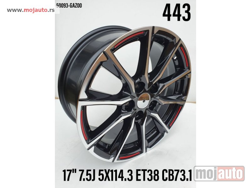 17 alufelne 5x114,3/7,5jota/et38/cb 73,1. model:443