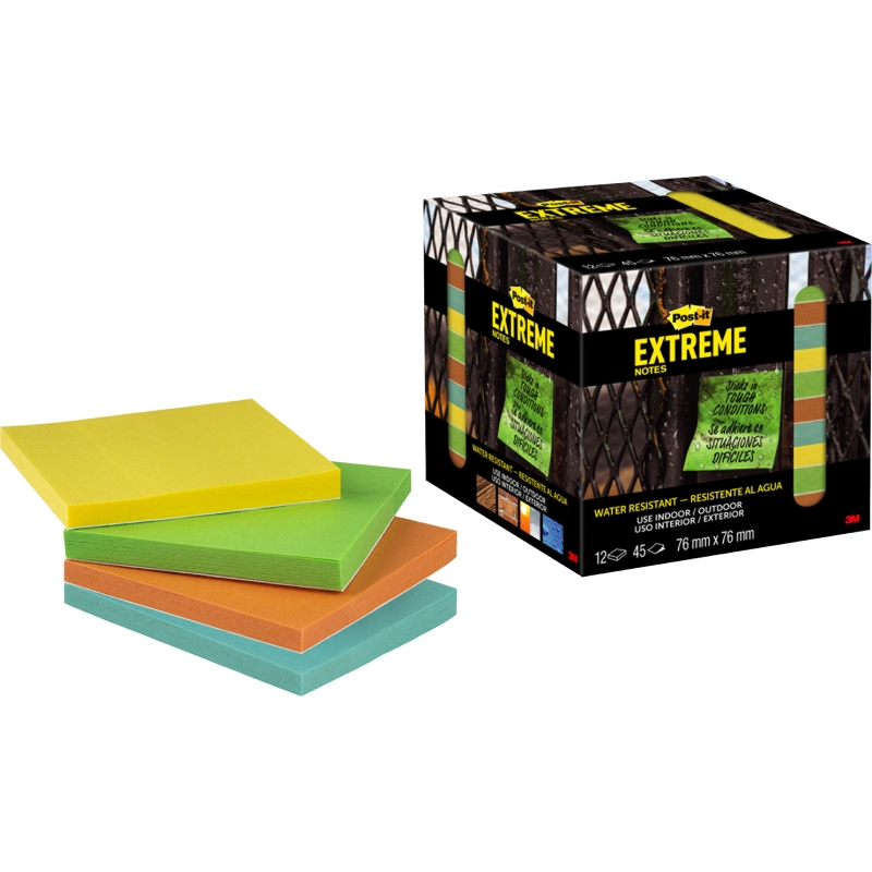 Post-it® Extreme Notes 76mmx76mm, 45 listova, pak.12 blokčića 3M