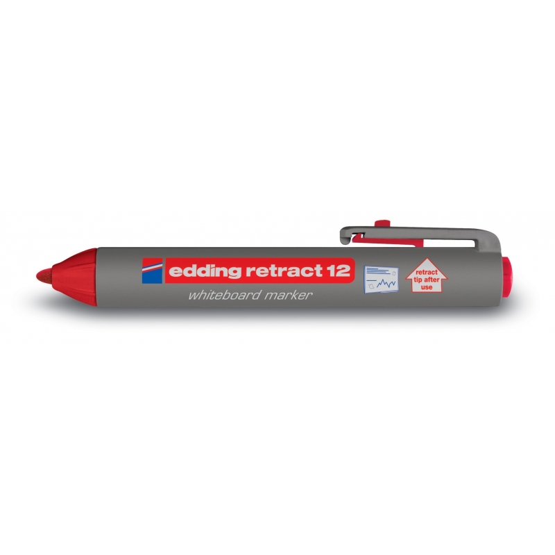 Marker za belu tablu E-12 Retract 1,5-3mm Edding crvena