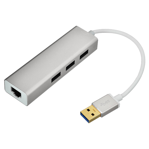 LINKOM USB hub USB 3.0 - LINKOM269 3 x USB-A 3.0, LAN port, USB 3.0 - A, Bela/Srebrna