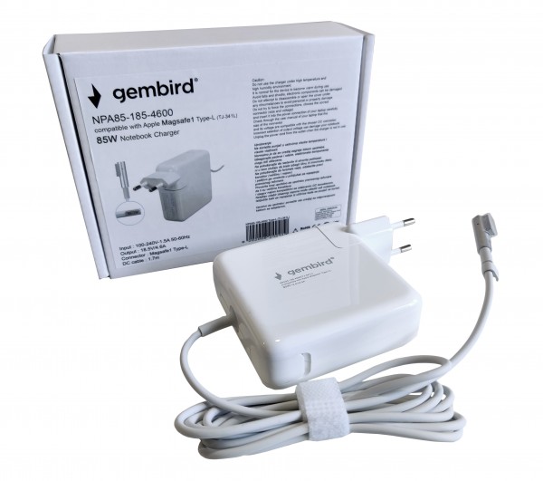 NPA85-185-4600 (TJ-341L Apple Type-L) Gembird punjac za MacBook 85W-18.5V-4.6A, Magsafe1 Type-L