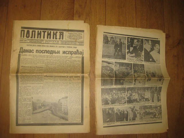 Politika 8.maj 1980. Poslednji ispraćaj druga Tita