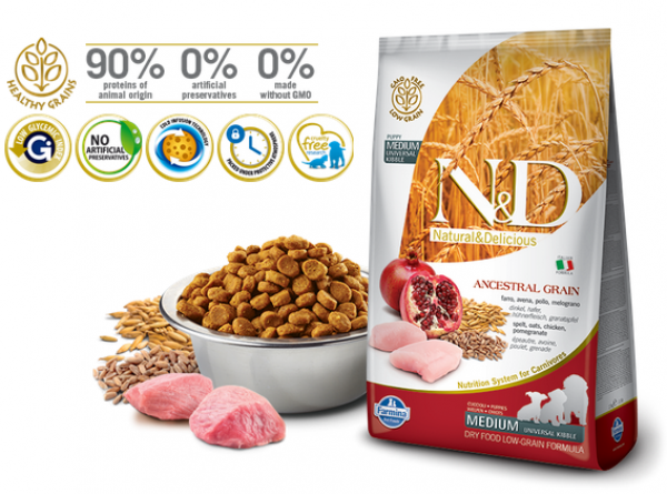 N&D Suva hrana LG Puppy Medium-Maxi Chicken&Pomegranate 2,5 kg