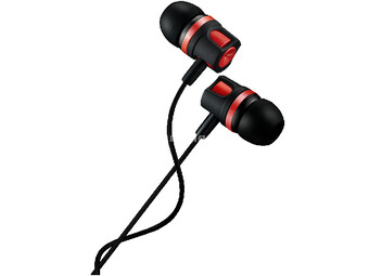 CANYON Stereo earphones with microphone, Red, cable length 1.2m, 21.5*12mm, 0.011kg ( CNE-CEP3R )