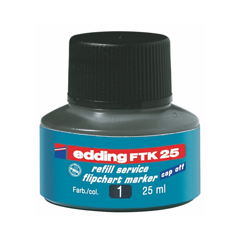 Refil za flipchart markere E-FTK 25, 25ml Edding crna