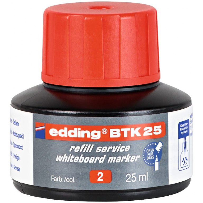 Refil za marker za belu tablu BTK 25, 25ml Edding crvena