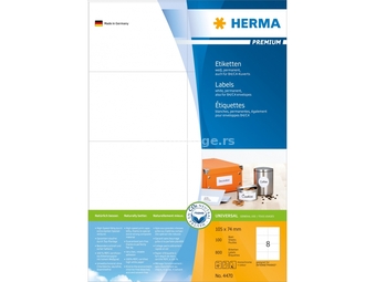 Etikete 105X74 A4/8 1/100 bela Herma