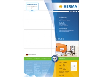 Etikete 105X37 A4/16 1/100 bela Herma