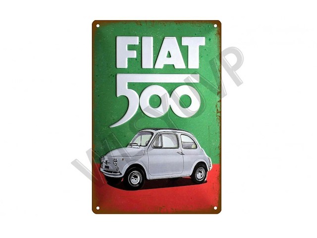 Dekorativna metalna retro tablica - FIAT 500