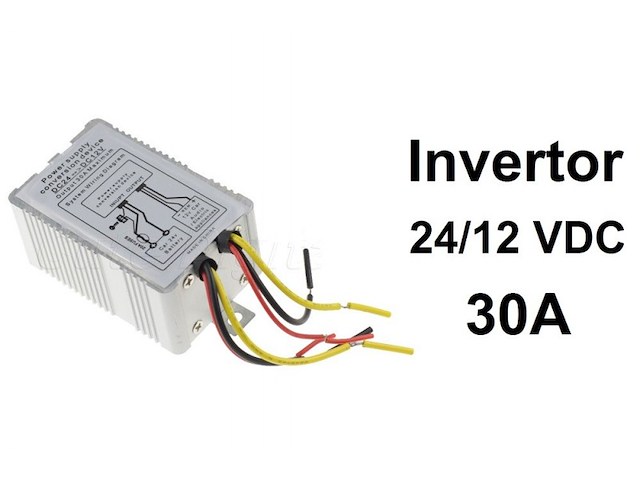 Invertor 24V na 12V DC - 30A