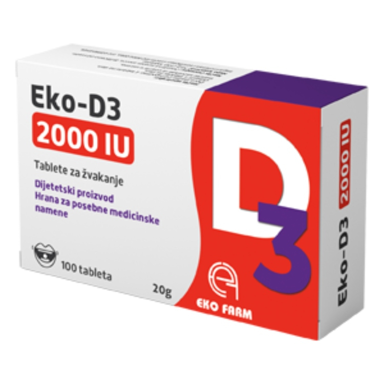 Eko D3 2000 IU 100 tableta za žvakanje