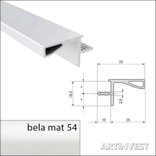 Sistem GOLA za viseće elemente 4.2m 80G29AL54 – Bela Mat 54