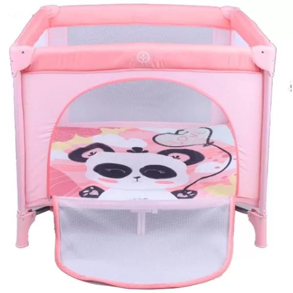 KikkaBoo Prenosiva ogradica sa zipom ENJOY Panda pink (KKB50013)