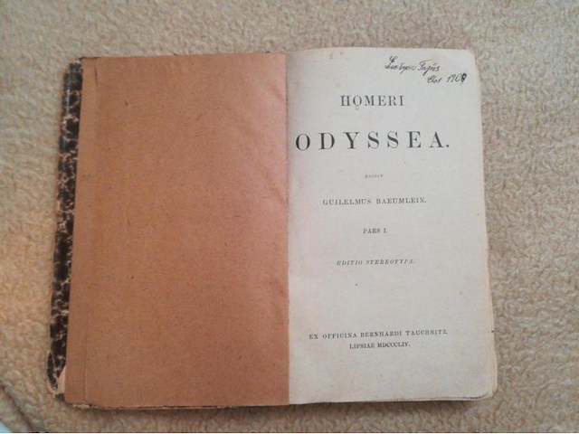 HOMERI ODYSSEA PARS I, LIPSIAE 1854.