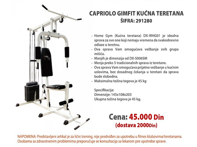 Capriolo Gymfit kućna teretana 291280