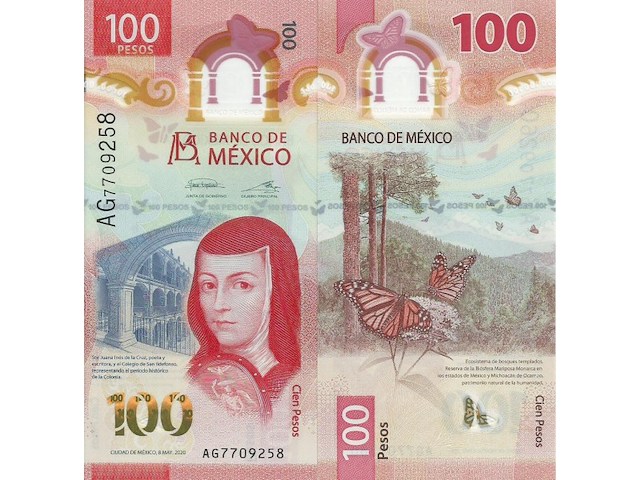 Mexico 100 pesos 2020. UNC Polimer