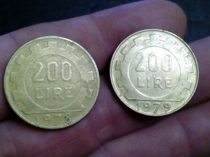 Italija, 200 lira 1978,79