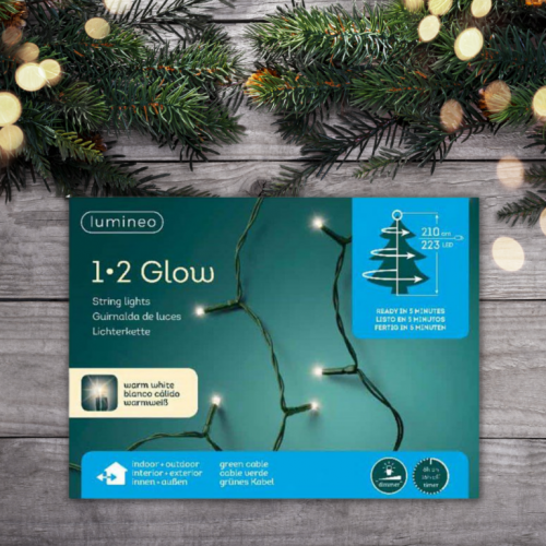 Novogodišnja LED rasveta za jelku 180cm-171L Toplo bela Lumineo 1-2 Glow