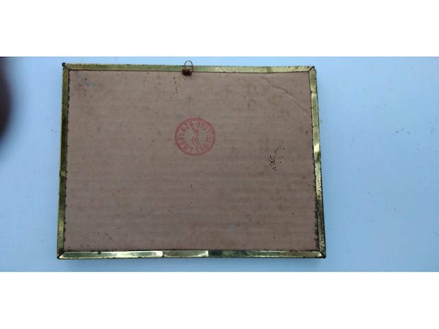 Slika u metalnom okviru zastakljena,dim.27 x 20 cm.