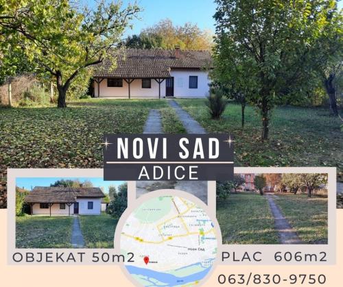 Novi Sad, Adice, plac 606m2, objekat 50m2