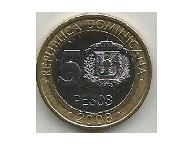 Dominicana 5 pesos 2008. UNC