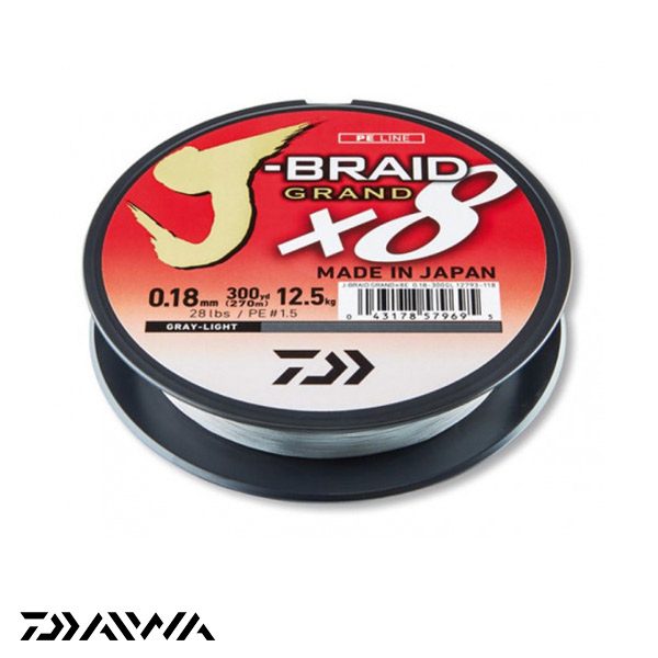 Daiwa J-Braid Grand X8 0.24mm 135m Grey Light (12793-024)