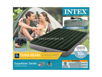 Intex 64779 Dura-Beam Standard Prestige Downy Krevet Na Naduvavanje 152x203x25 cm Sa Pumpom Na Ba...