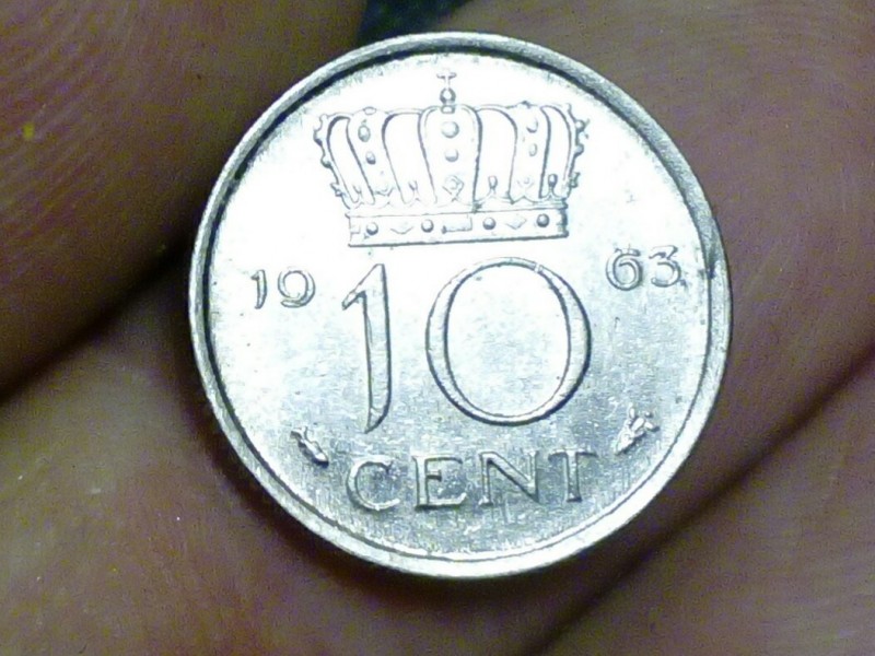 Holandija, 10 centi 1963